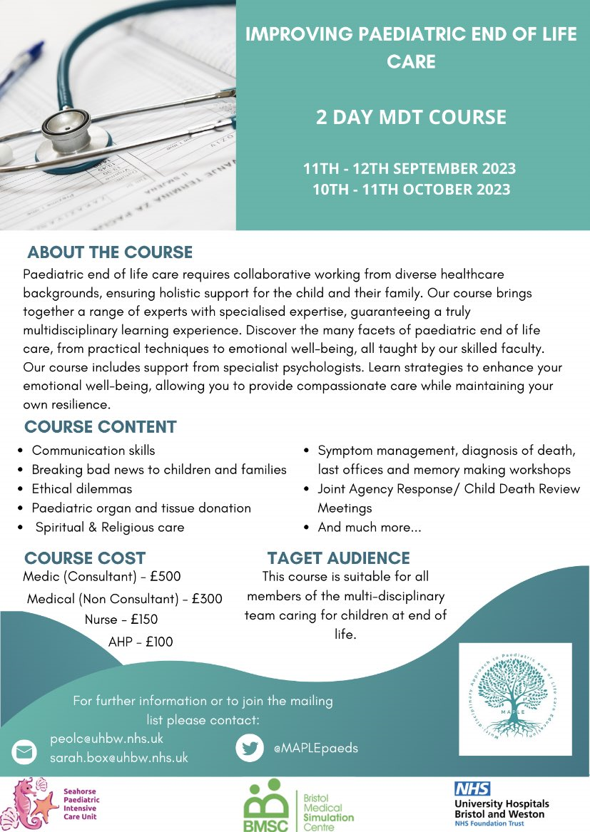 Improving Paediatric End of Life Care – Upcoming MDT Courses – PaedsHub