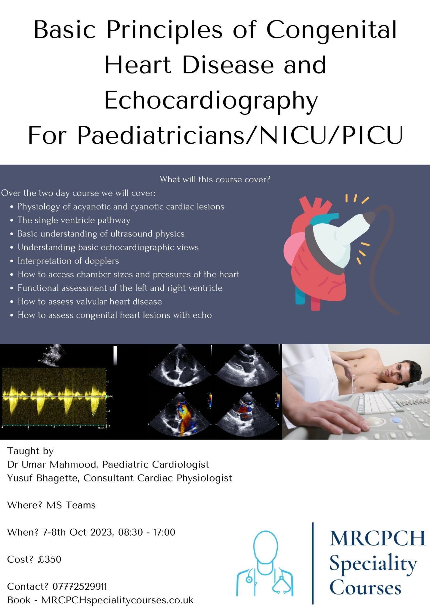 Cardiac ECHO Course: Basic Principles of Congenital Heart Disease and Echocardiography on 7-8 ...